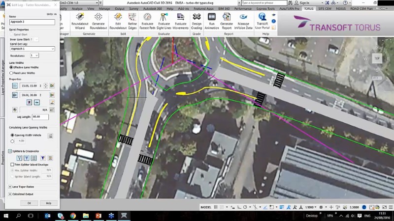 How to design a Turbo Roundabout with TORUS - Transoft Solutions Blog